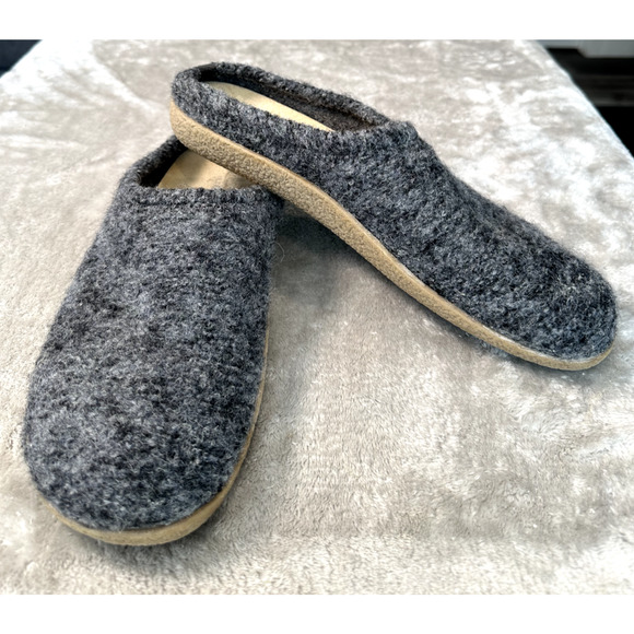 Giesswein | Shoes | Giesswein Gray Wool Rubber Slippers Comfort Shoes ...